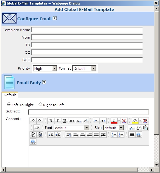 Edit a Global Email Template